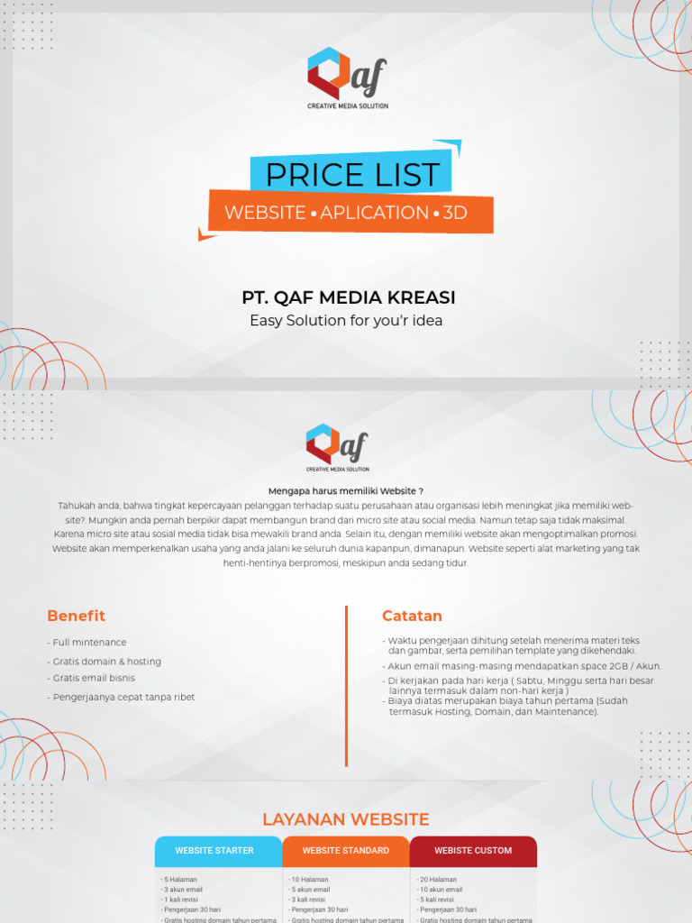 Price List Webiste & Aplication | PDF | Komputer
