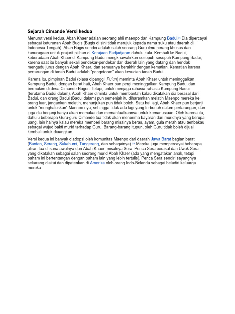 Sejarah Cimande Versi Kedua | PDF