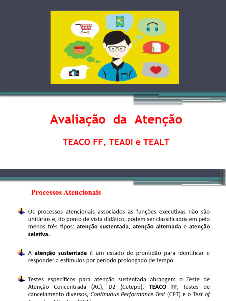 Avaliação de Testes de Atenção | PDF