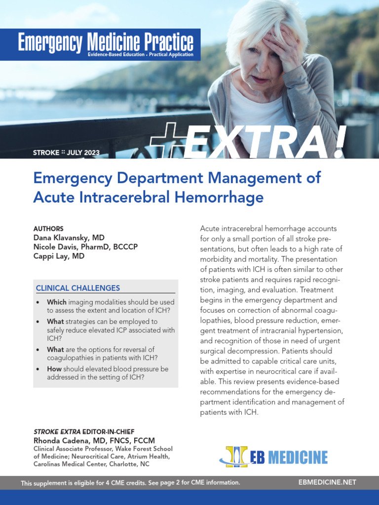 Acute Intracerebral Hemorrhage | PDF