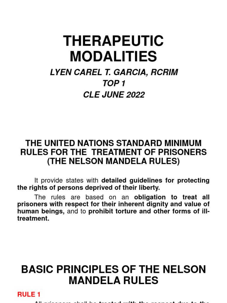 Therapeutic Modalities | PDF | Rehabilitation (Penology) | Psychotherapy