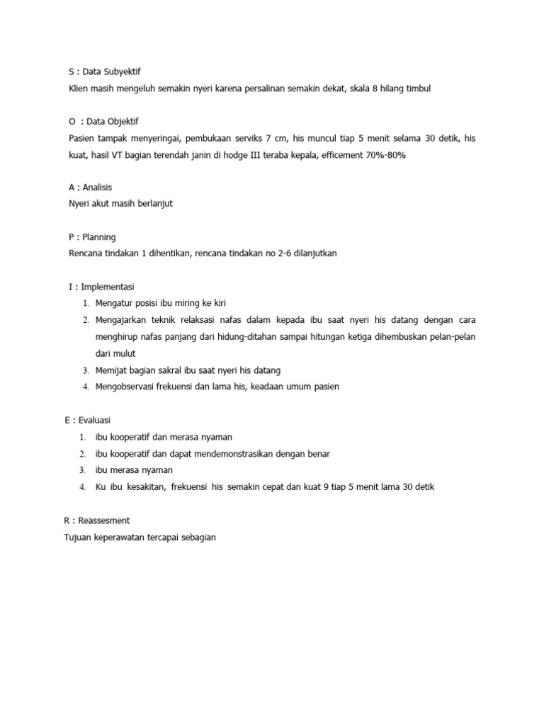 Contoh Kasus Buat Copast Isian SOAPIE ERM | PDF