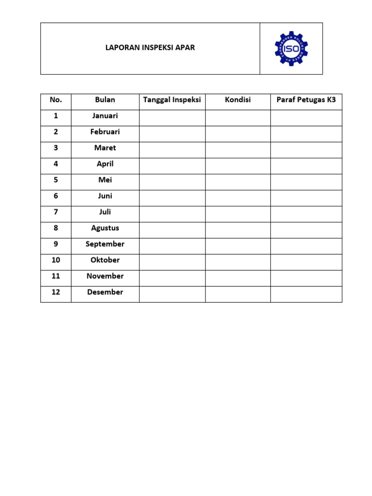 Contoh Laporan Inspeksi Apar | PDF