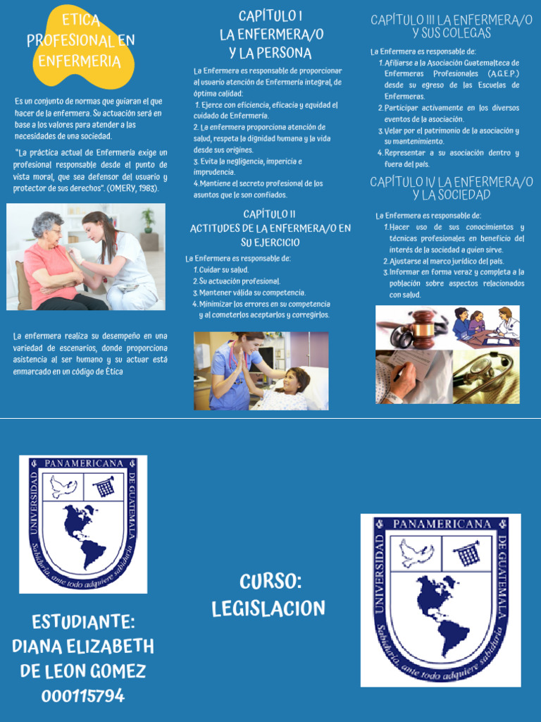 trifoliar sobre etica profesional en enfermeria | PDF