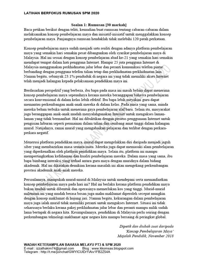 Set 1 - Latihan Rumusan Spm | PDF