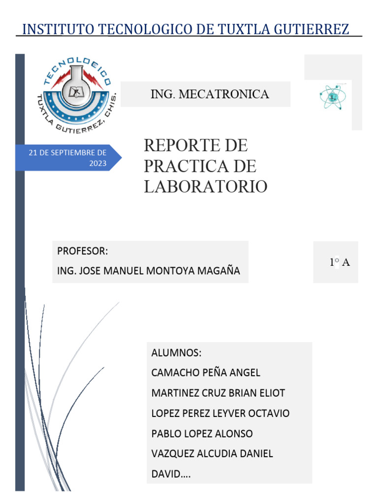 Reporte de Practica de Laboratorio | PDF | Laboratorios | Ciencias fisicas