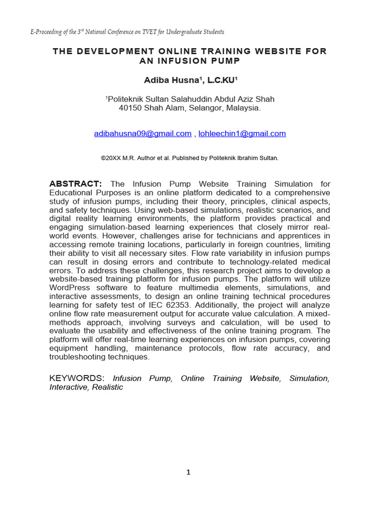 NCTS - Technical Paper The Development Online Training Webiste of ...