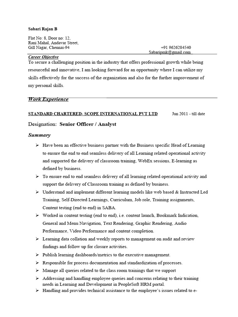 Resume - Sabari | PDF