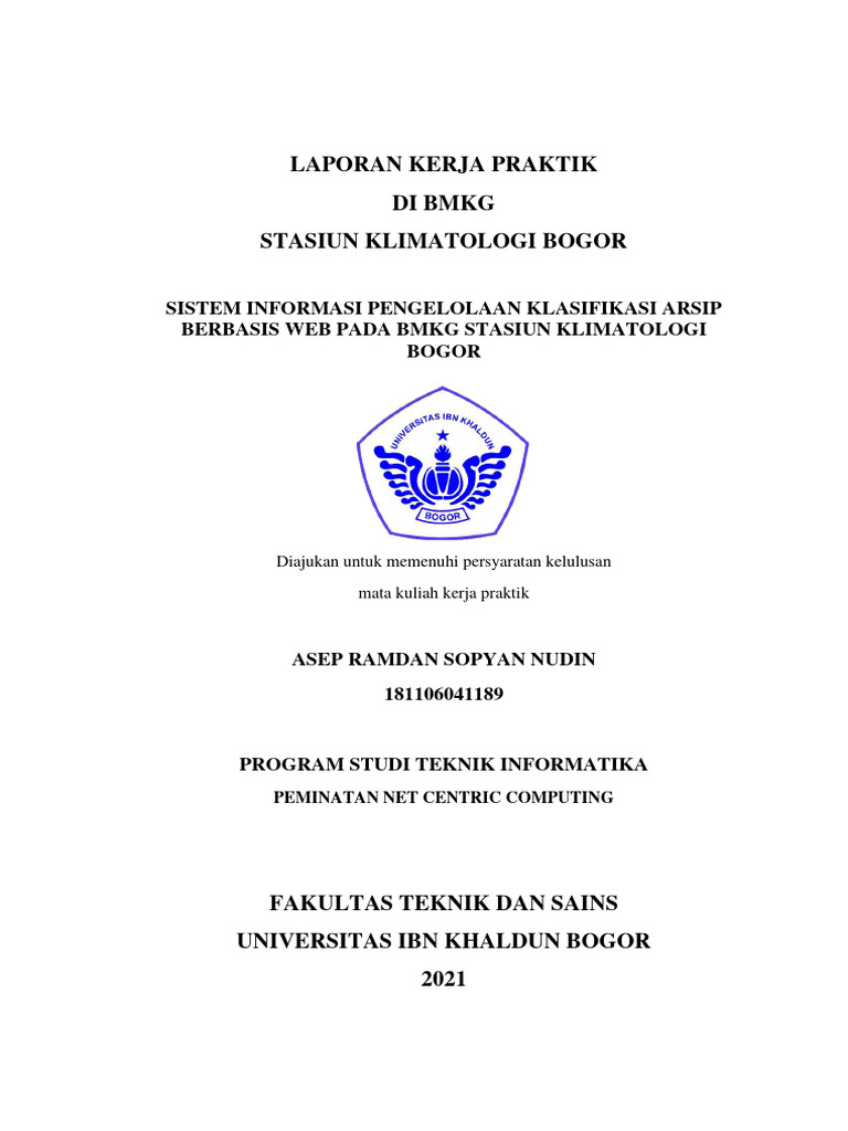 Laporan Kerja Praktik - Asep Ramdan Sopyan Nudin - 181106041189 | PDF