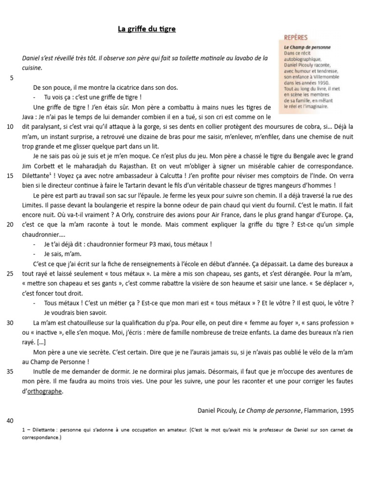 La Griffe Du Tigre | PDF