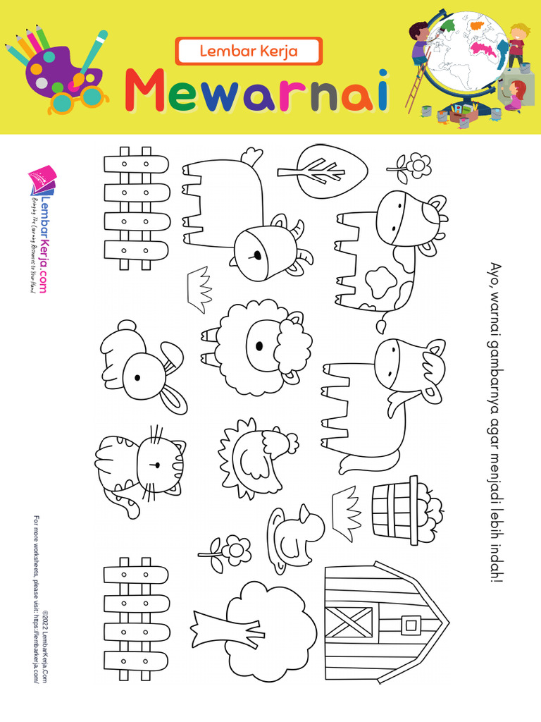 421. Mewarnai Binatang Di Peternakan | PDF