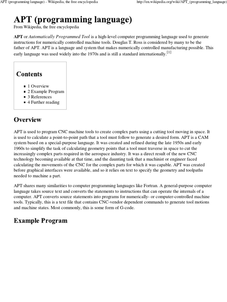 Apt Programming Language Pdf Software Development Computing 