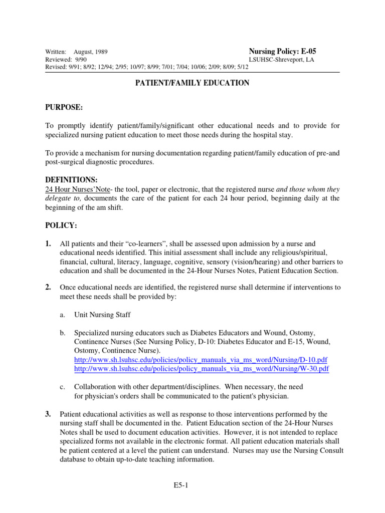 Patient Education | PDF | Nursing | Patient