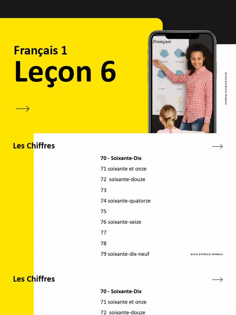Français 1 - Leçon 6 | PDF