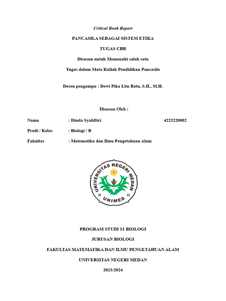 Dinda Syahfitri - CBR Pend. Pancasila | PDF