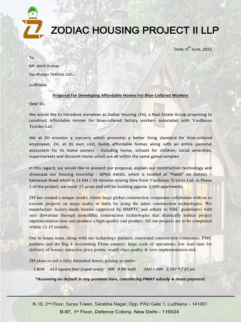 Affordable Homes Proposal for Workers | PDF | Economies | Business