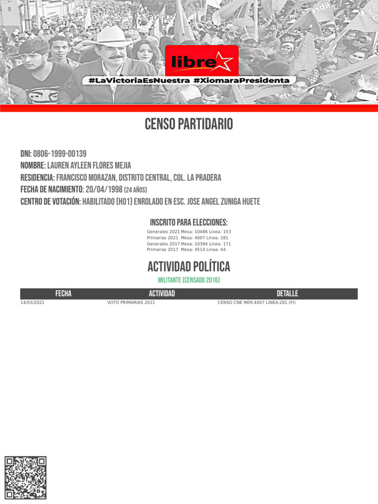 Censo Lauren Ayleen Flores Mejia | PDF