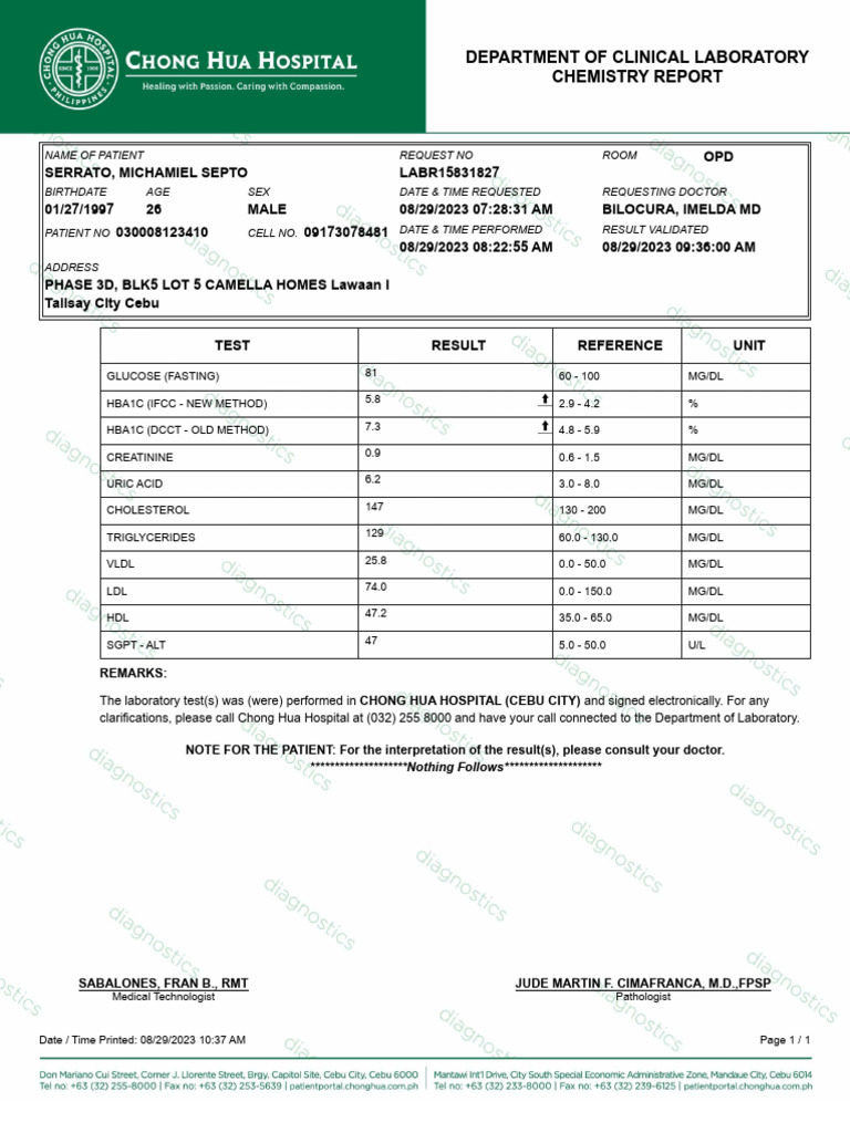 Hba1c (Ifcc - New Method) - 2023-08-29T00 - 00 - 00 | PDF | Glycated ...