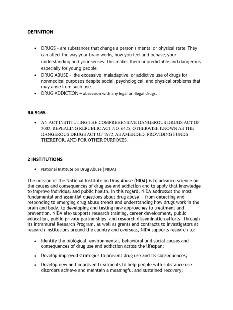 DRUGS | PDF | Substance Abuse | Substance Use Disorder