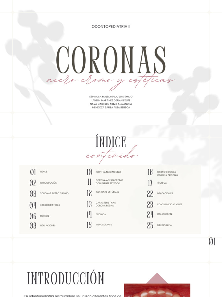 Coronas de Acero Cromo en Odontopediatría | PDF | Diente | Boca