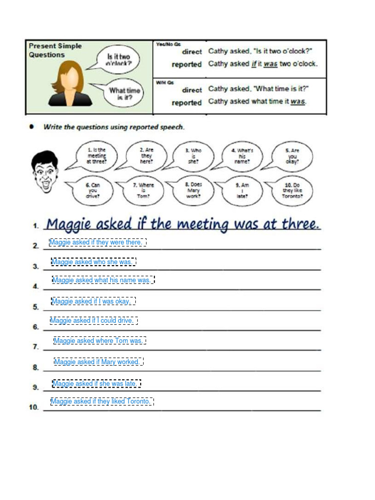Reported Speech Lab Activity DMS Esms | PDF