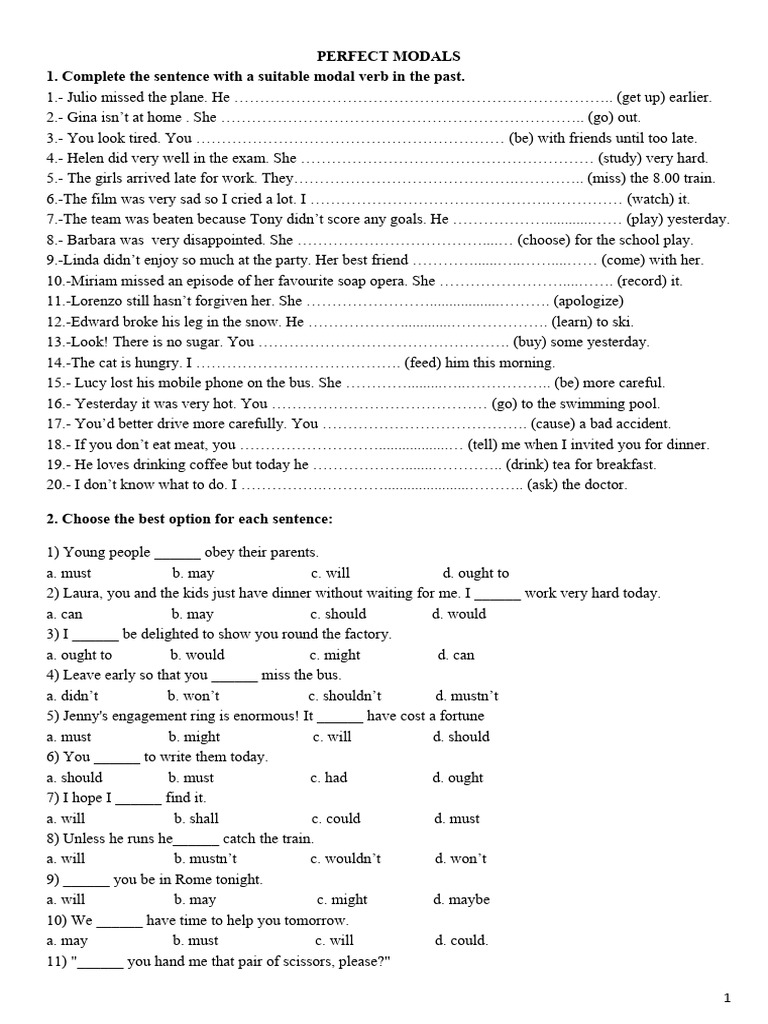 Exercises-Perfect Modal | PDF