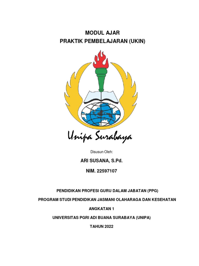 Modul Ajar Praktik Pembelajaran (Ukin) : Ari Susana, S.Pd. NIM. 22597107 | PDF