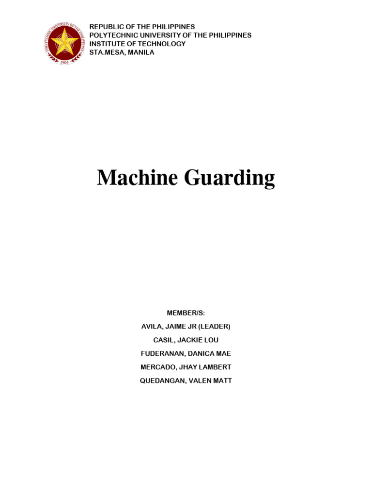Machine Guarding GR1 | PDF | Occupational Safety And Health ...