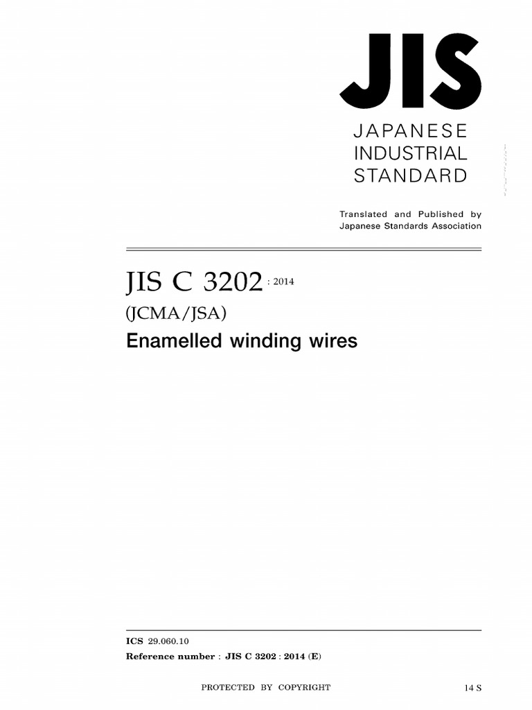 JIS C 3202-2014 - Enamelled Winding Wires | PDF | Wire | Electrical Resistance And Conductance