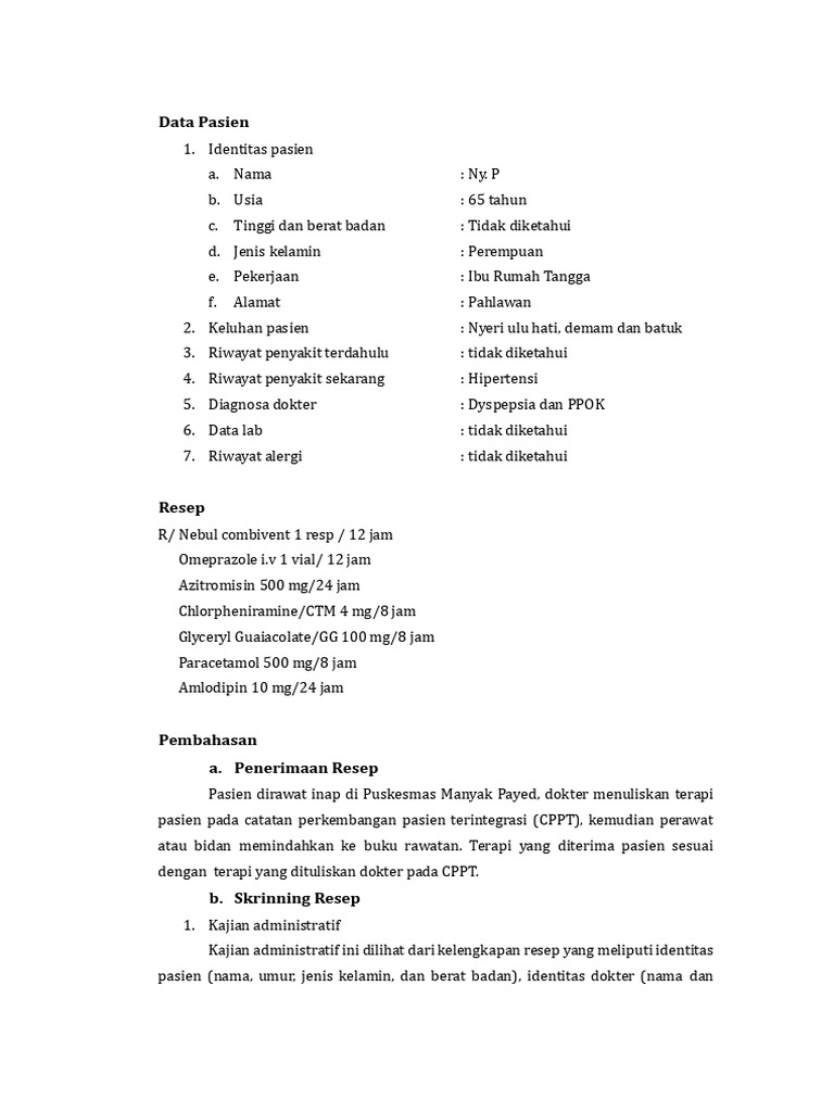 Diagnosa dan Terapi Pasien PPOK | PDF