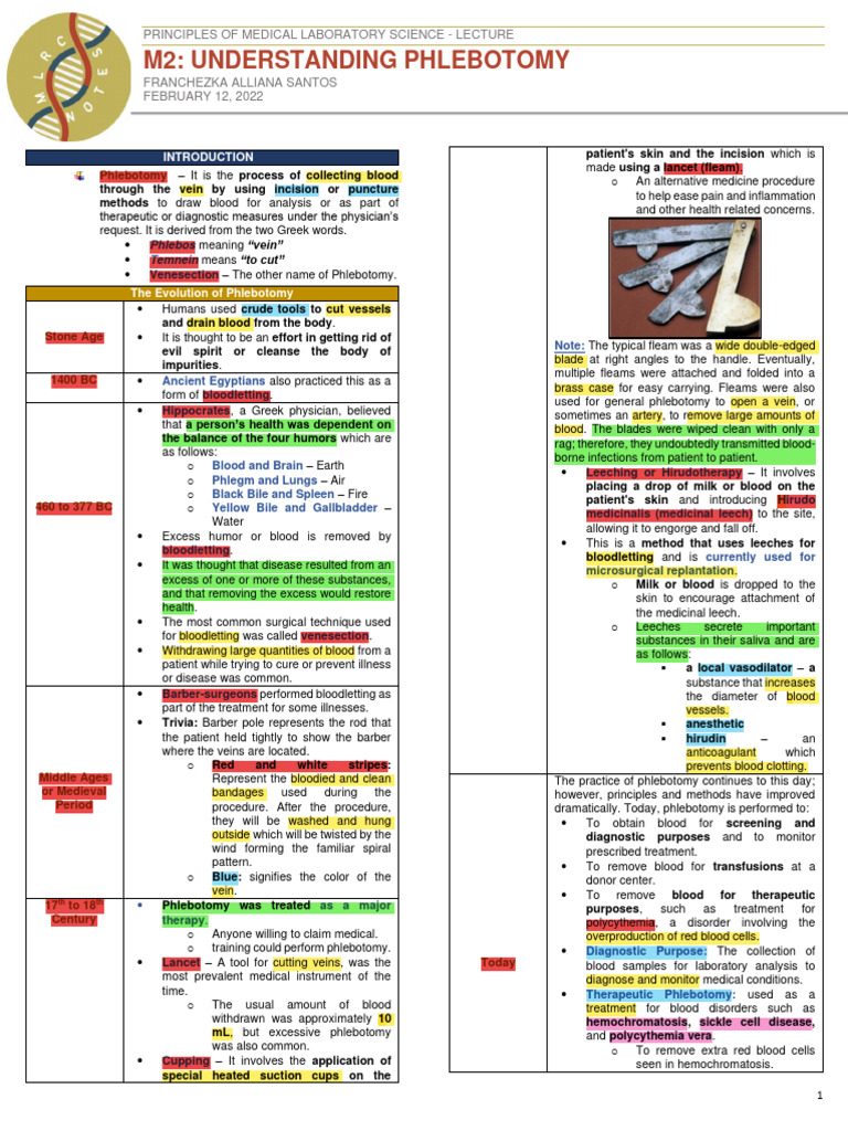 M2 MLSP 2 Lecture | PDF | Blood Type | Medical Specialties