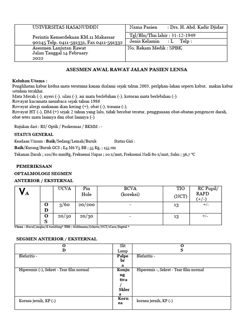 K76 - FL - Drs. H. Abd. Kadir Djidar-SPBK-ODS Katarak Senilis Imatur ...