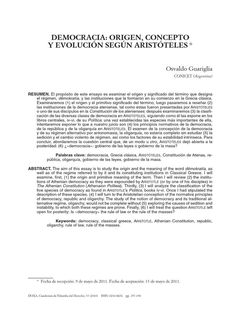 Democracia Concepto y Origen | PDF | Política