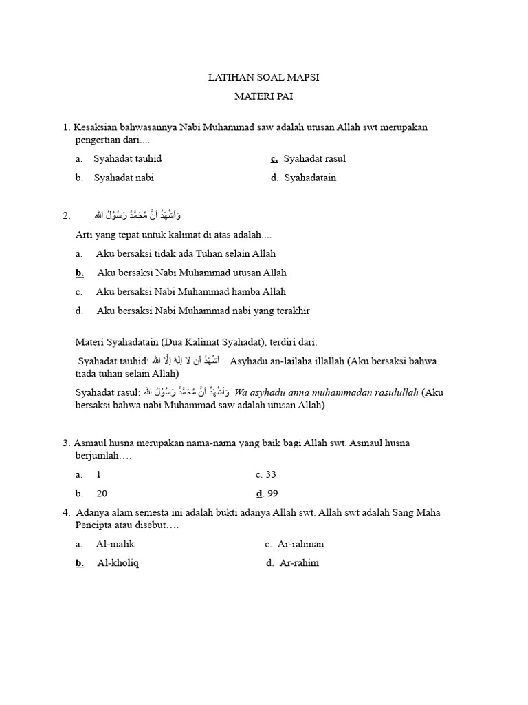 Latihan Soal Mapsi | PDF