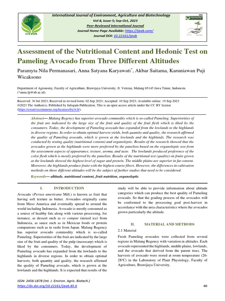 Assessment of The Nutritional Content and Hedonic Test On Pameling ...