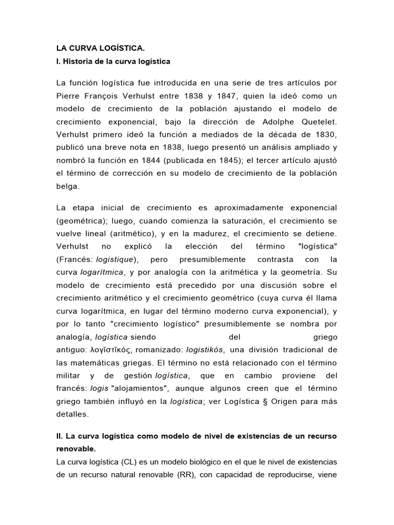 La Curva Logística | PDF | Función logística | Entorno natural