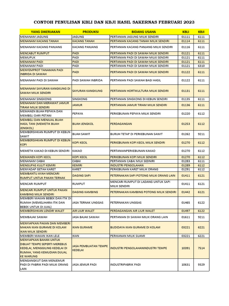 Contoh Kbli Dan Kbji Sak Feb 23 | PDF