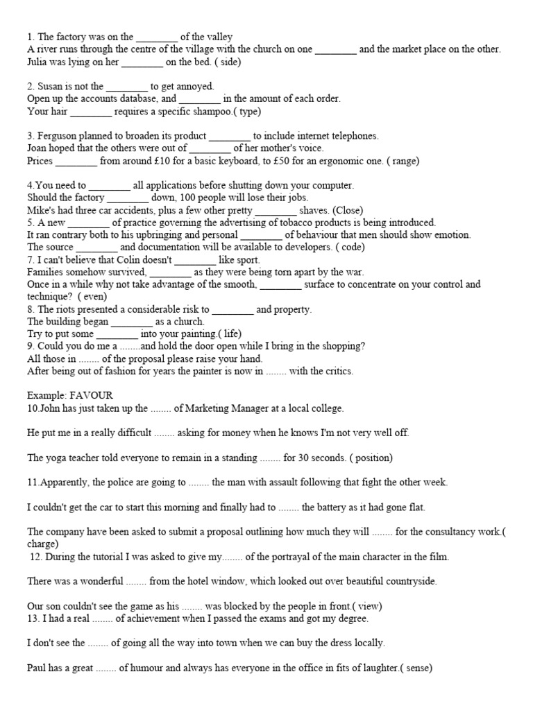 One-Word Sentence Exercises | PDF | Games & Activities