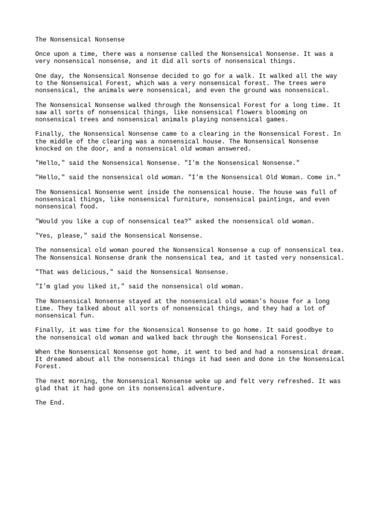 The Nonsensical Nonsense | PDF