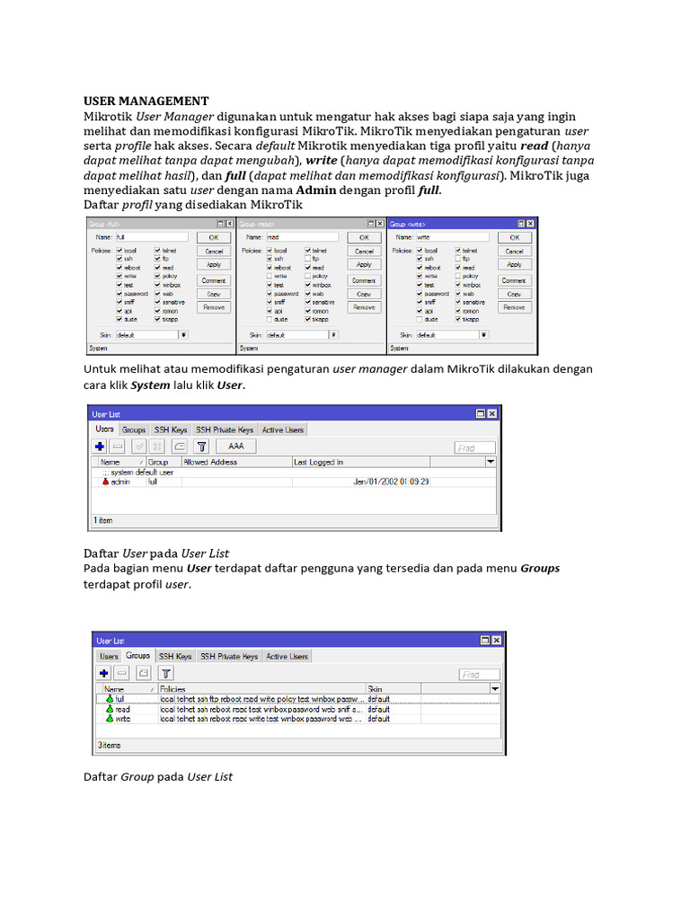 User Management Dan Blokir Situs Lengkap | PDF