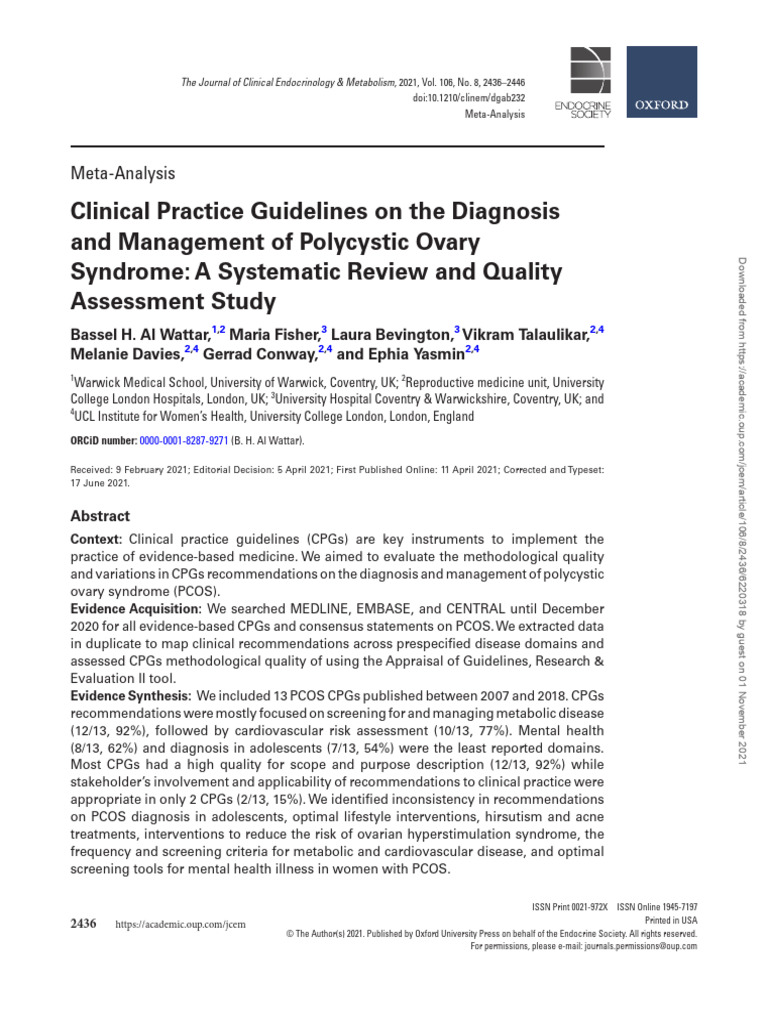 2021 Clinical Practice Guidelines On The Diagnosis and Management of ...