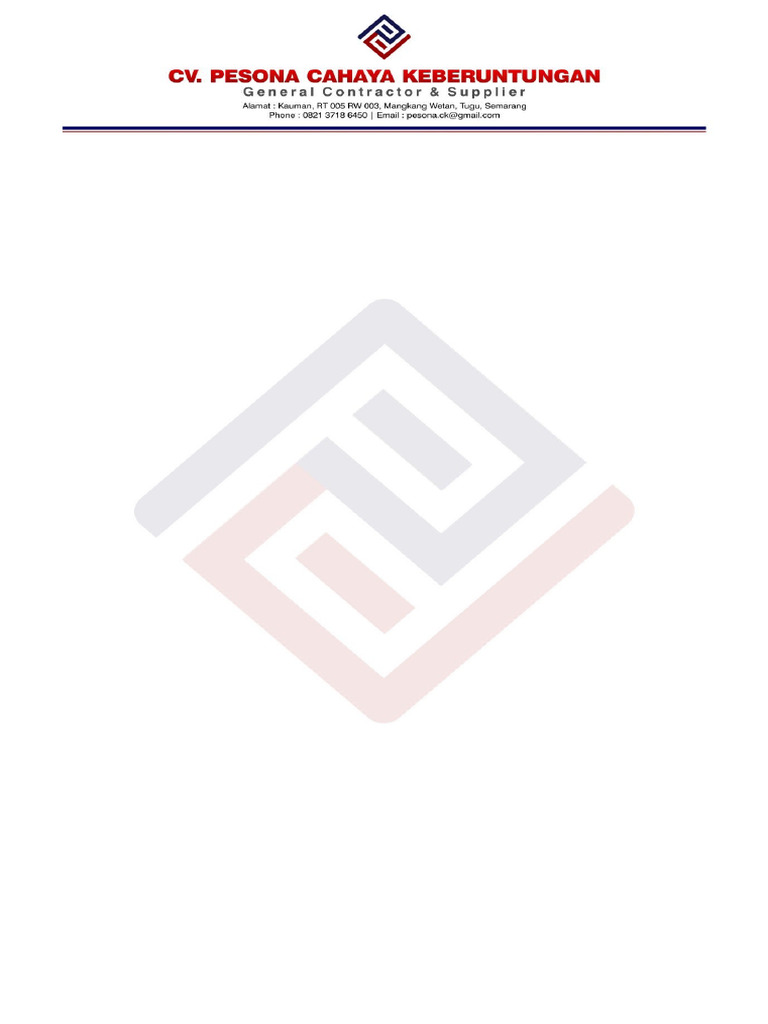 Kop Surat CV Pesona Cahaya Keberuntungan | PDF