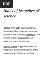 List of Branches of Science | PDF | Science | Life