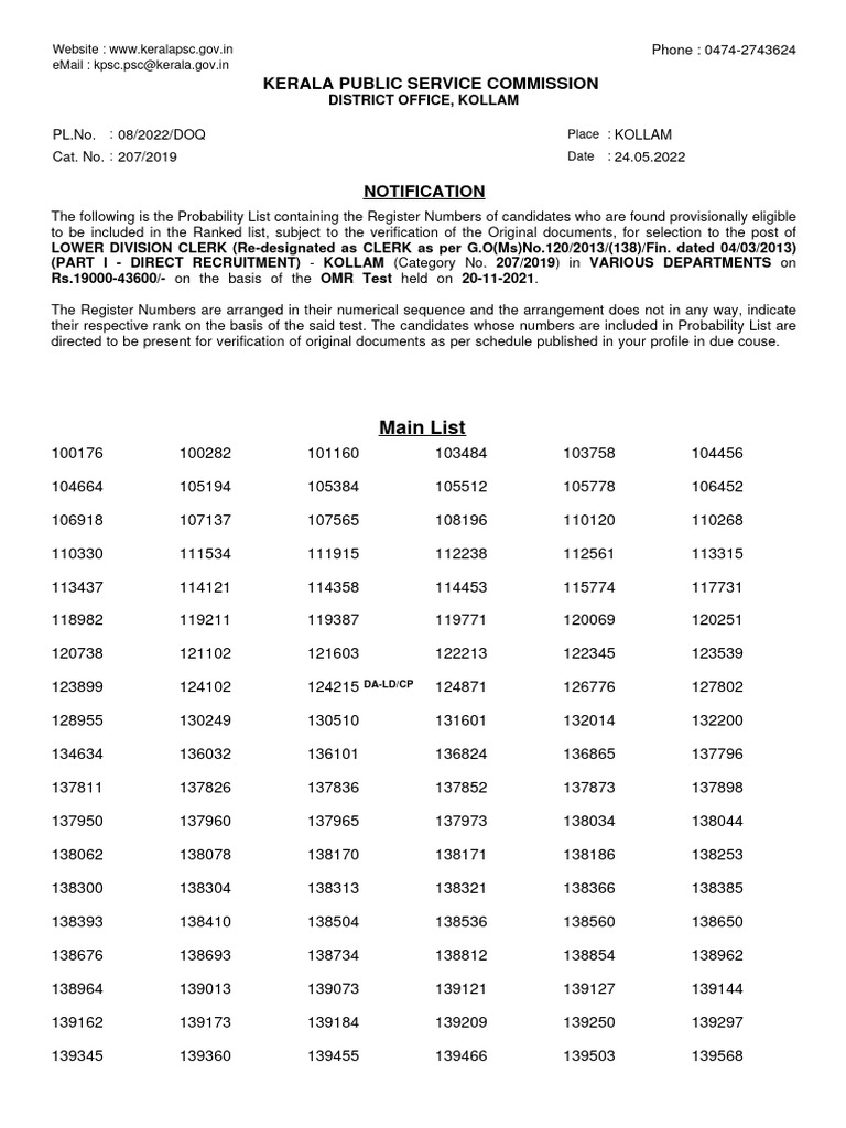 LDC Rank List (Short List) And Cutoff Mark 2022 | PDF