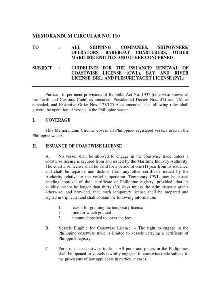 MC 110 | PDF | Yacht | Identity Document