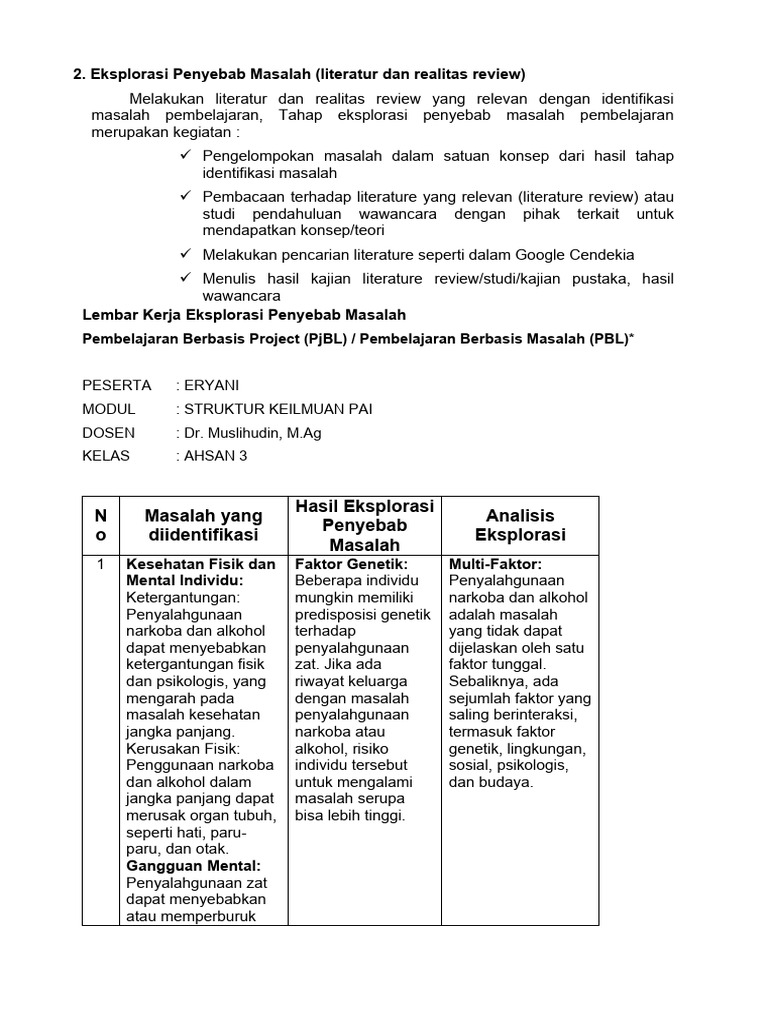 Lk-2.Eksplorasi Penyebab Masalah | PDF