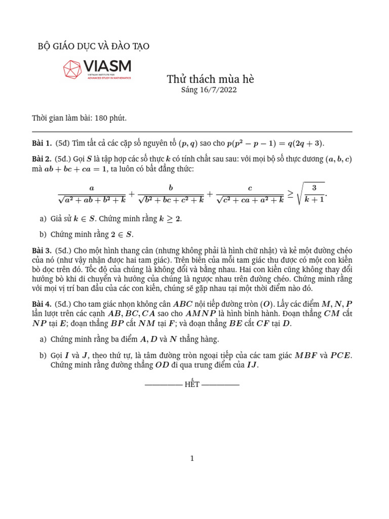 Thu Thach Mua He nnnn4522 ViASM | PDF