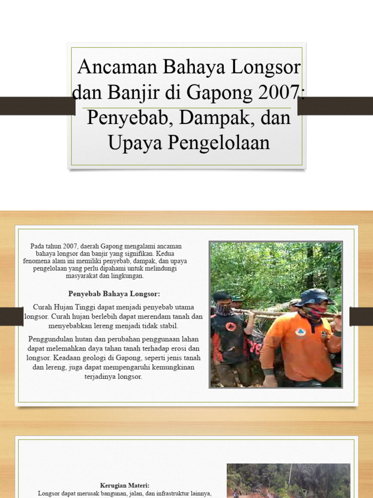 Ancaman Bahaya Longsor Dan Banjir Di Gapong 2007 | PDF