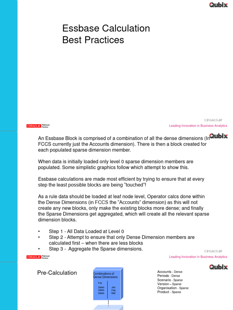 Essbase Calculation Best Practices Guide | PDF