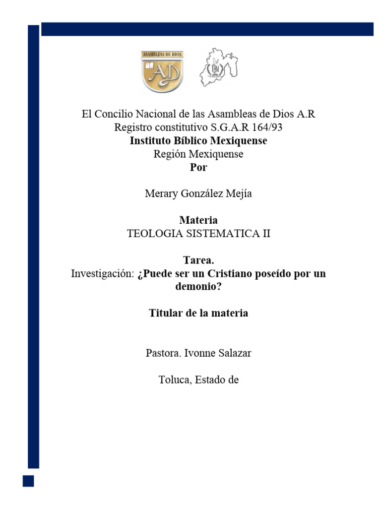 Cristianismo y posesión demoníaca | PDF | Demonios | espíritu Santo